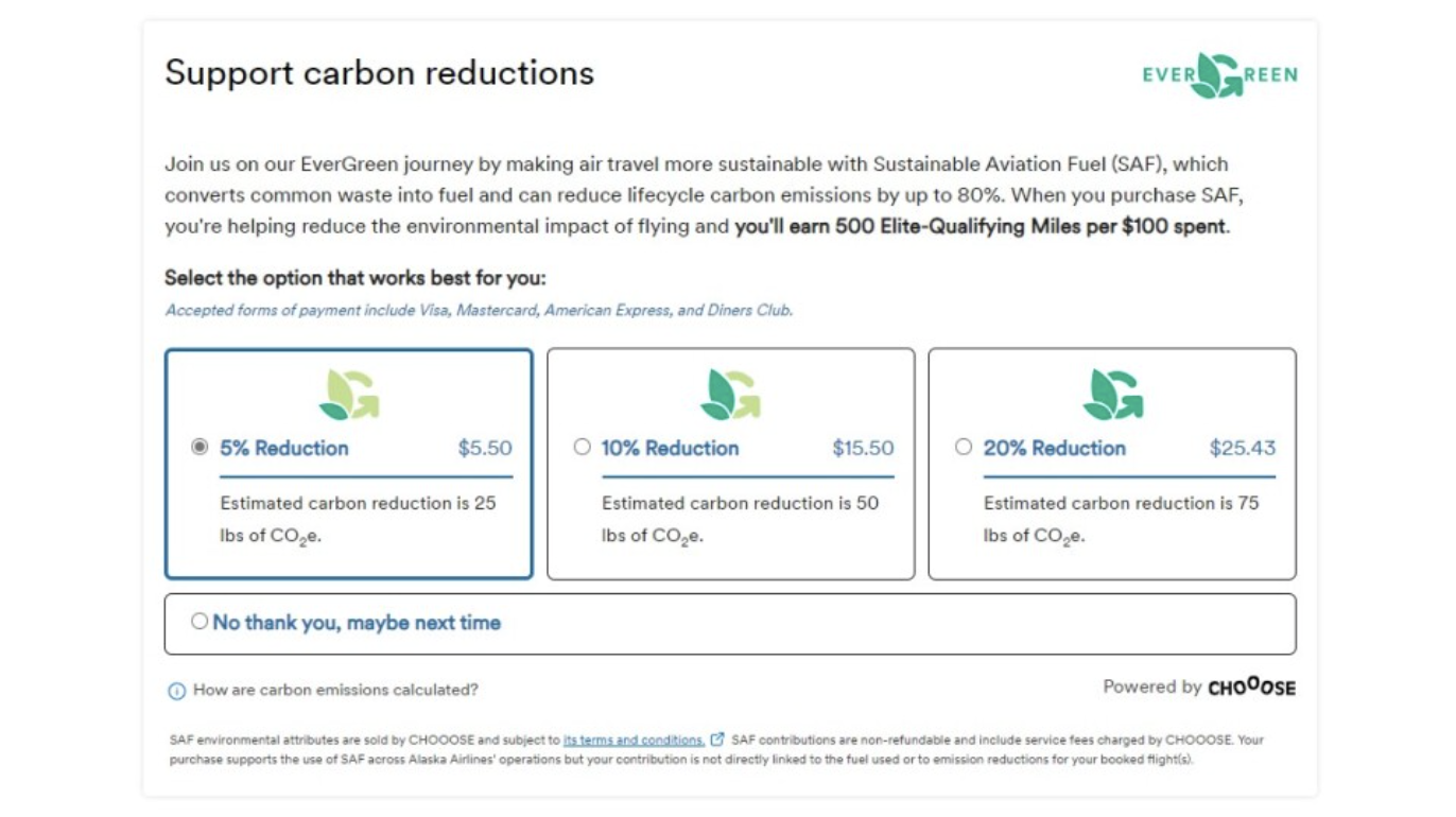 Alaska Airlines launches new options for guests to support sustainable ...